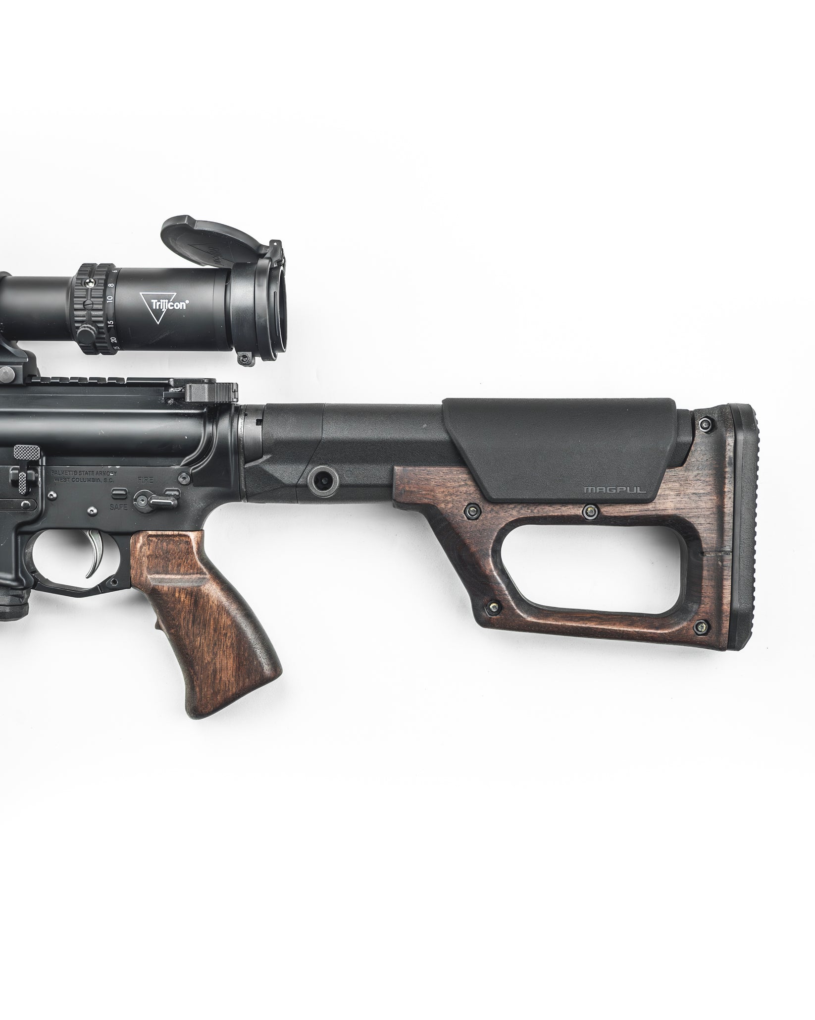 CNC Machined Walnut wood AR-15 stock JMK Customs – www.jmkcustoms.com